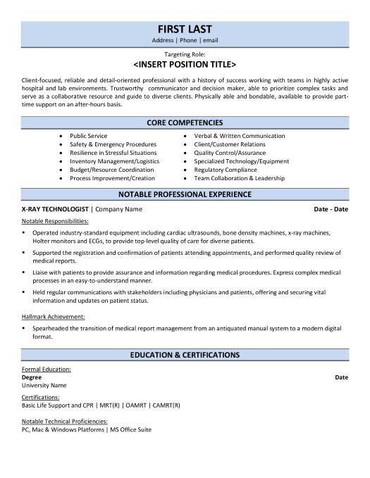 Technician/Technologist Resume Templates, Samples & Examples | Resume ...